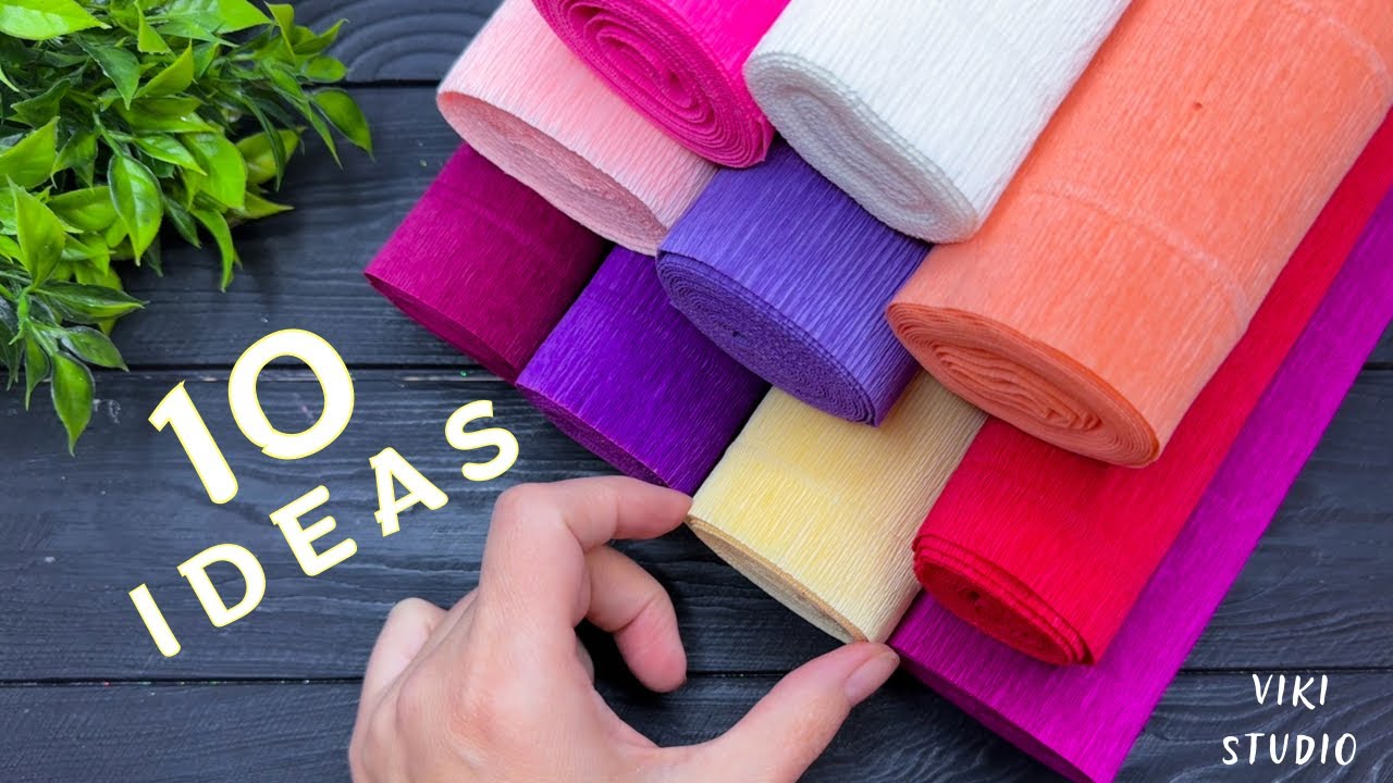 10 IDEAS 💥 Ideas de decoración con papel crepé Flores de papel crepé