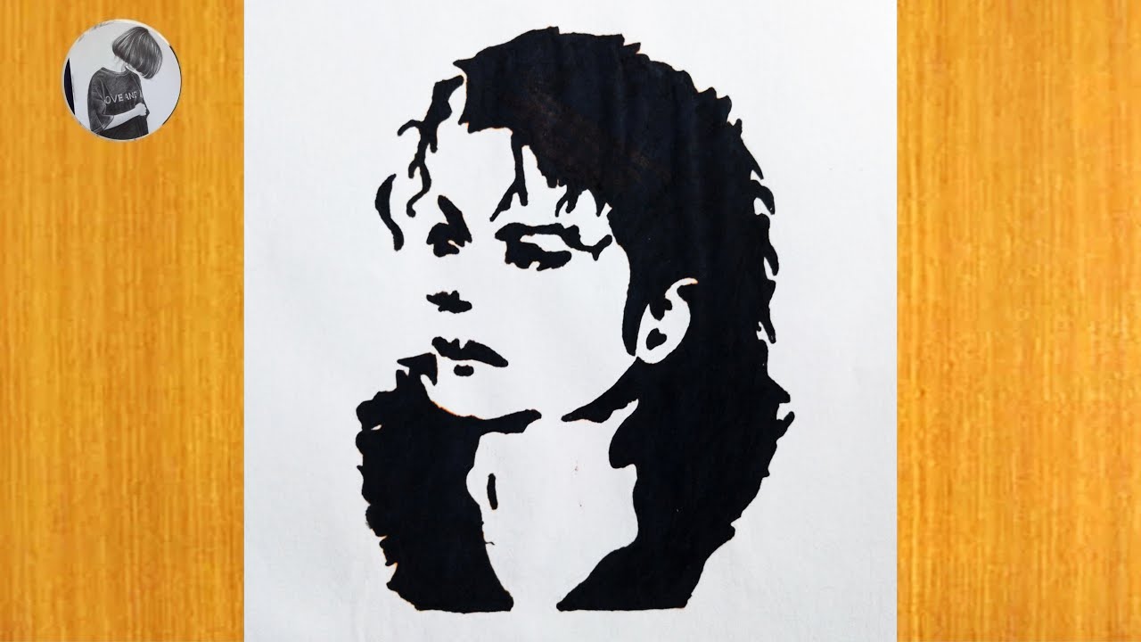 How To Draw Michael Jackson || Stencil art || step by step