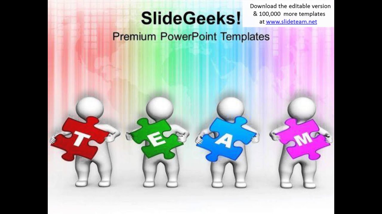3d men holding team puzzle teamwork powerpoint templates ppt backgrounds for slides 1212