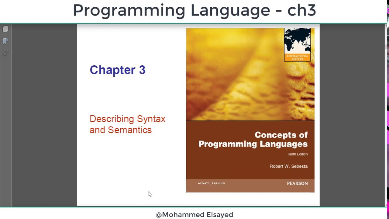 Programming Languages - Chapter 3 - part 1