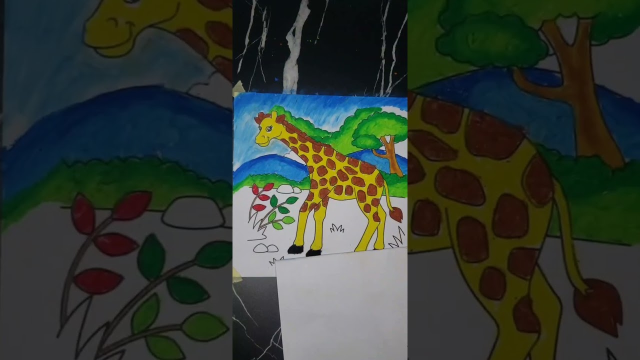coloring giraffe animals #coloring #crayons #coloringbook #coloringdrawing #shortvideo #shorts