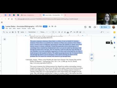 Annotated Bibliography Example