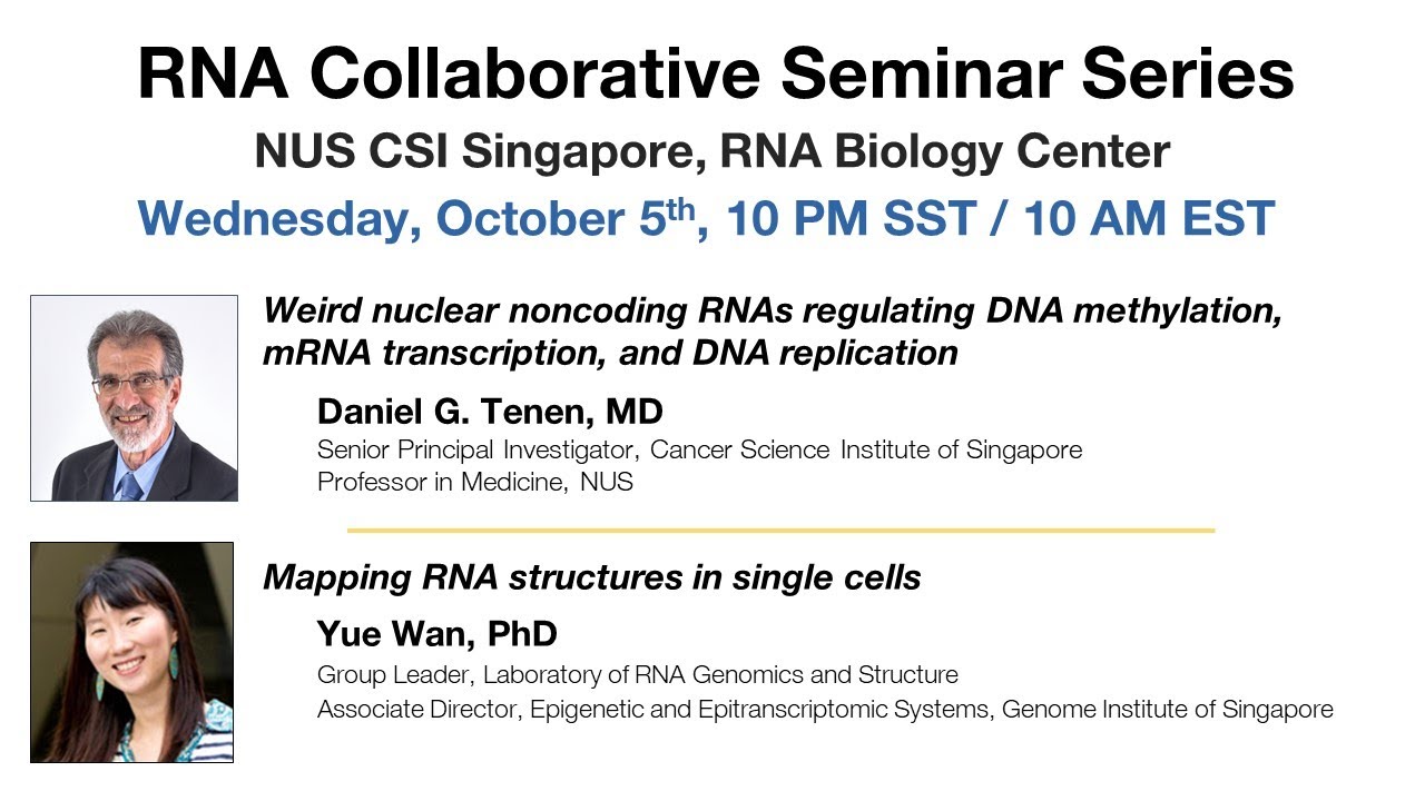 RNA Collaborative - NUS-CSI Singapore RNA Biology Center, October 5, 2022