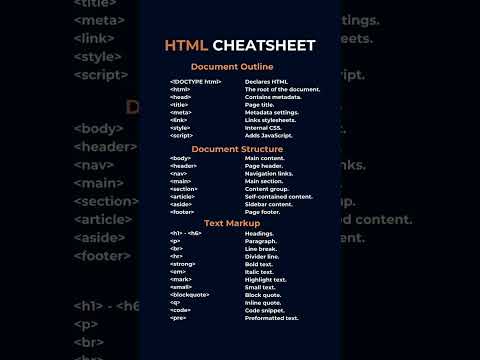 STOP Googling HTML tags โ This cheat sheet has everything you need! #freecodecamp #developers