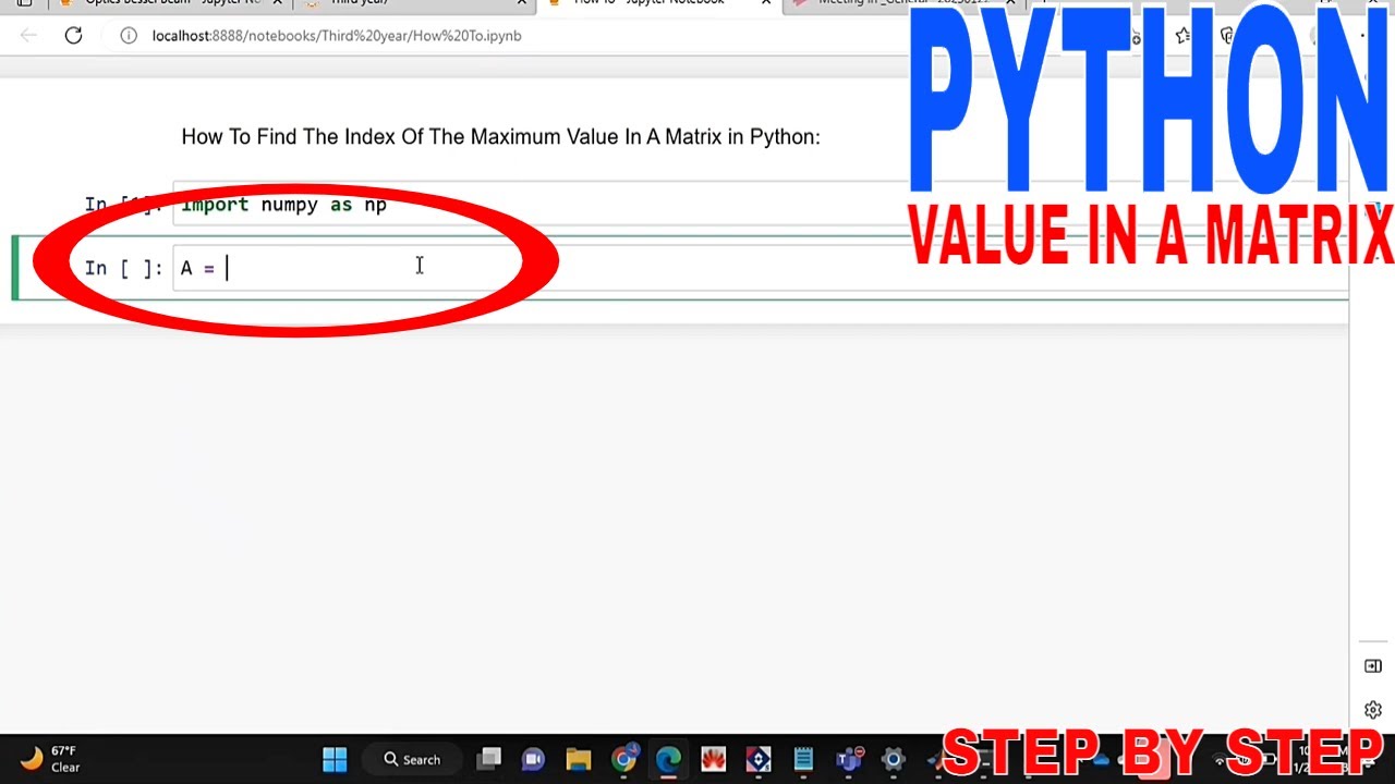 ✅  How To Find The Index Of A Maximum Value In A Matrix In Python 🔴