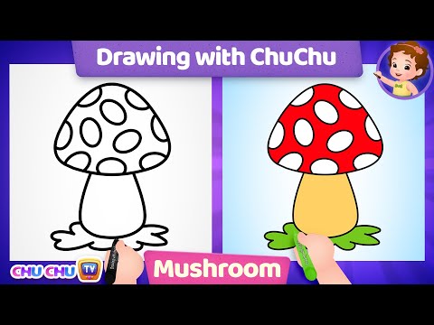 How to Draw a Mushroom? - Drawing with ChuChu – ChuChu TV Drawing for Kids Easy Step by Step