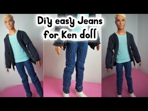 Diy Jeans for ken doll in a easy way #Shorts