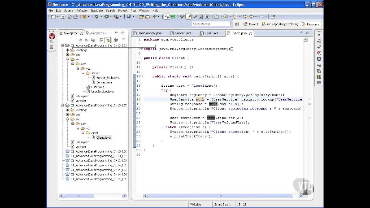 VTC Player   Advanced Java Programming Java SE 7, Running the Remote RMI Client Example