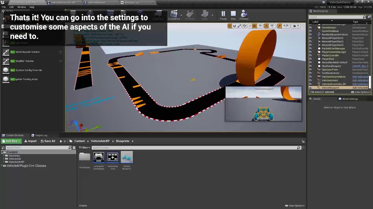 Unreal Engine 4 | Vehicle AI Plugin | Basic Vehicle Tutorial