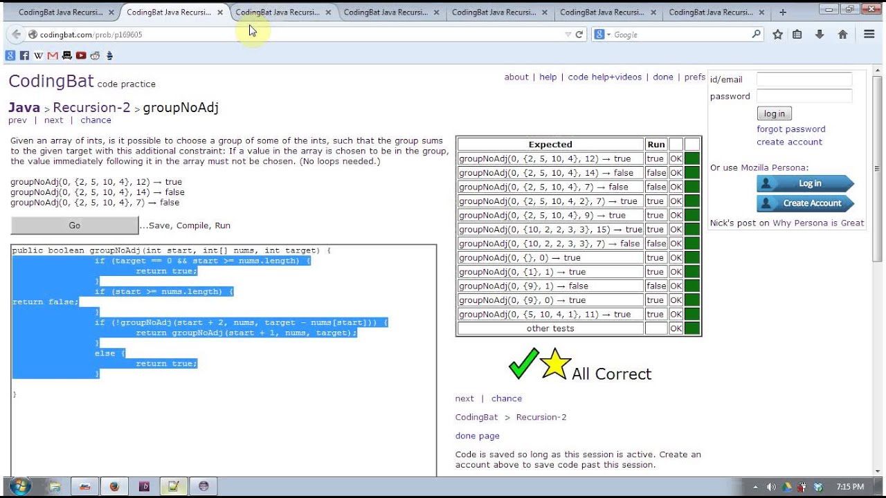 Let's play Coding Bat! Java Recursion - 2