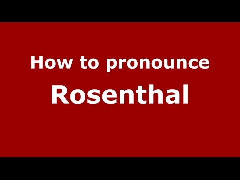 How to pronounce Rosenthal (Spanish/Argentina) - PronounceNames.com