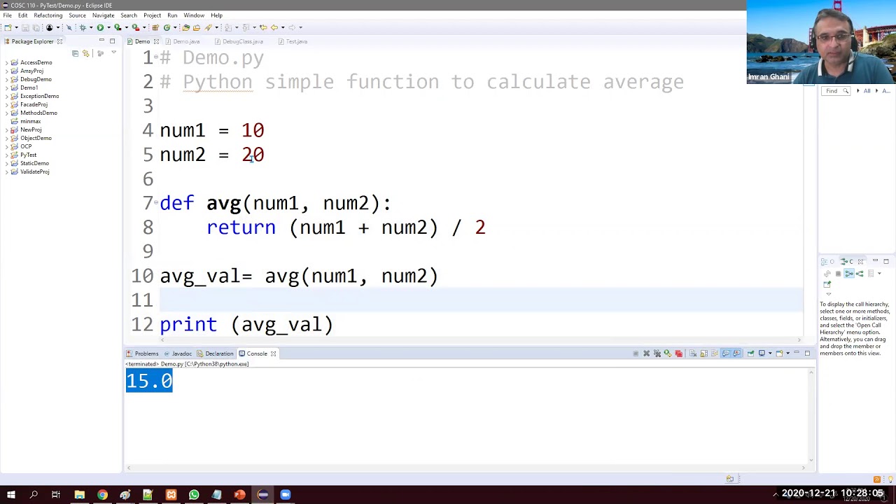 Python average function for beginners