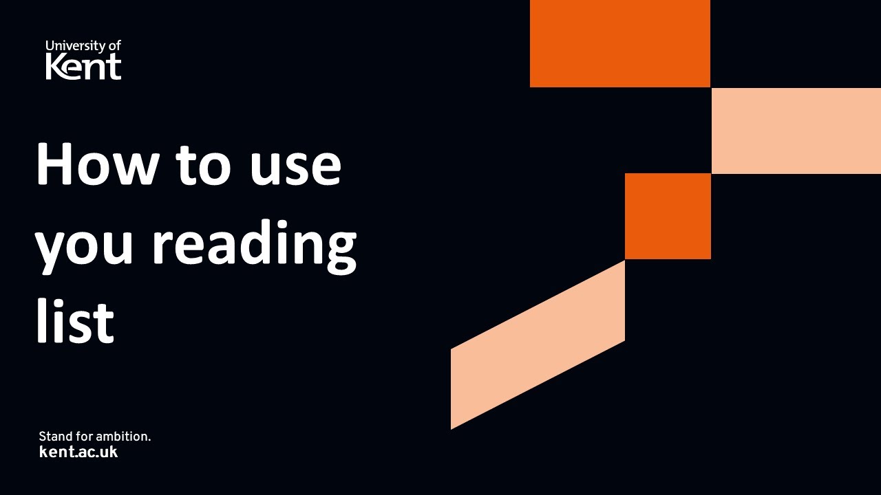Introduction to using your reading lists
