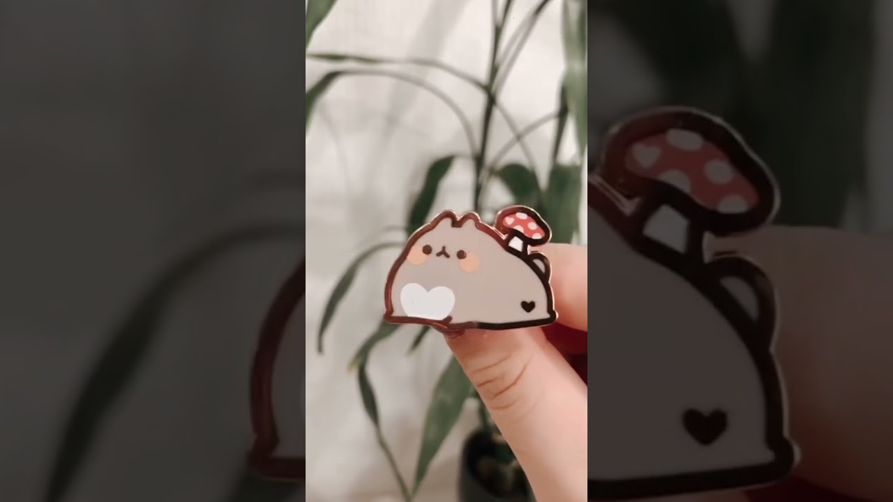 Little mushroom bun pin! Available at mochamochicake.com #shorts #pins #enamelpins #cute #gift