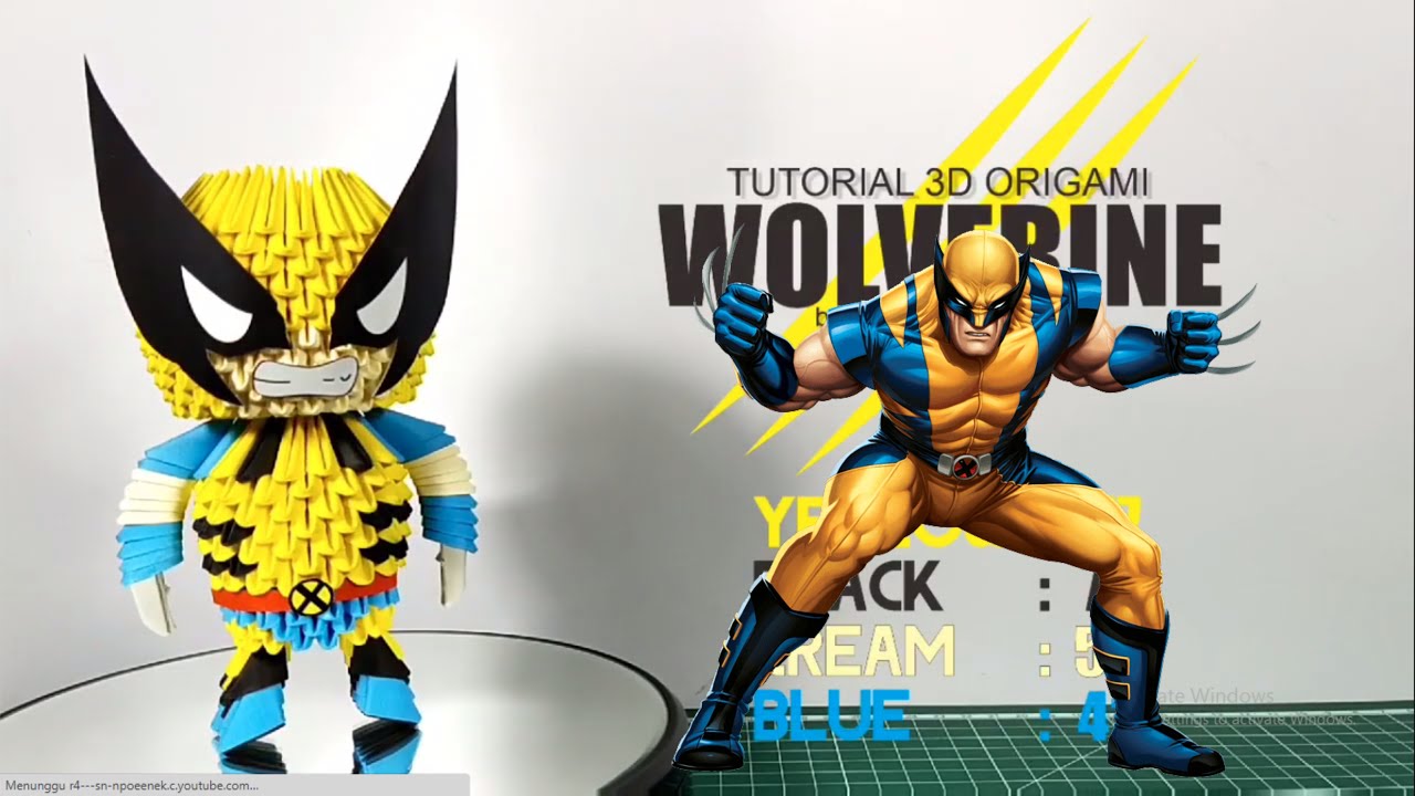 3D Origami Wolverine from X-Man