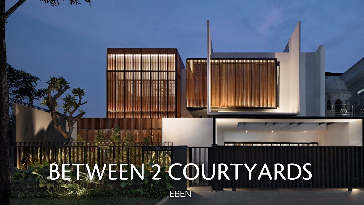 Incorporates Double Courtyards into a House for Tranquil Living in Jakarta