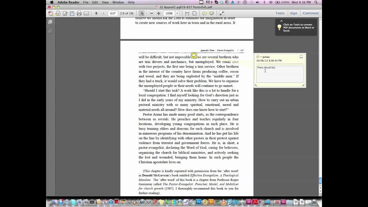 Proof reading a PDF file