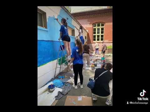 mural workshop with students of John Lennon Gymnasium in Berlin