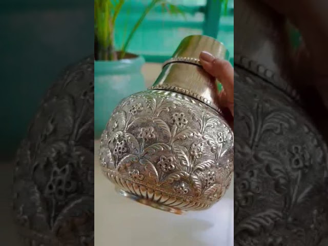 Water pot with glass top - German Silver Water top / Matka with glass ...