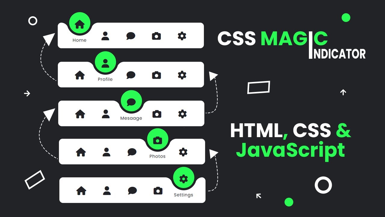 Magic Navigation Menu Indicator using Html CSS & Simple JavaScript | Curve Outside Effects