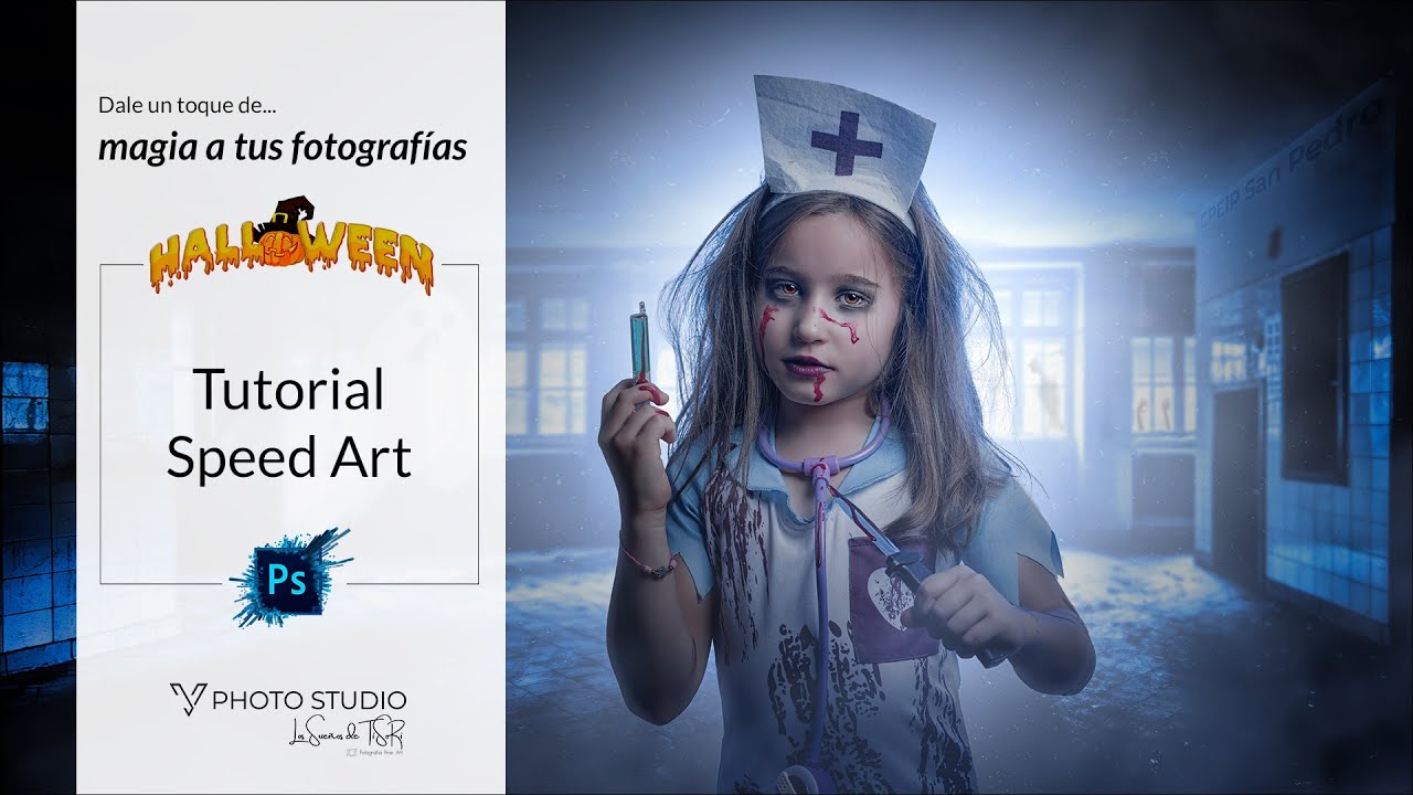 👻 Aprende a realizar un fotomontaje infantil de Halloween 🎃 Tutorial Speed Art  con Photoshop