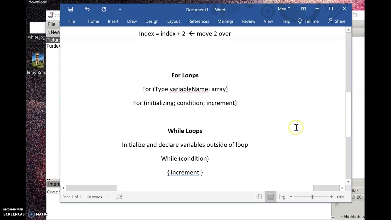 For and While Loops Dr. Java