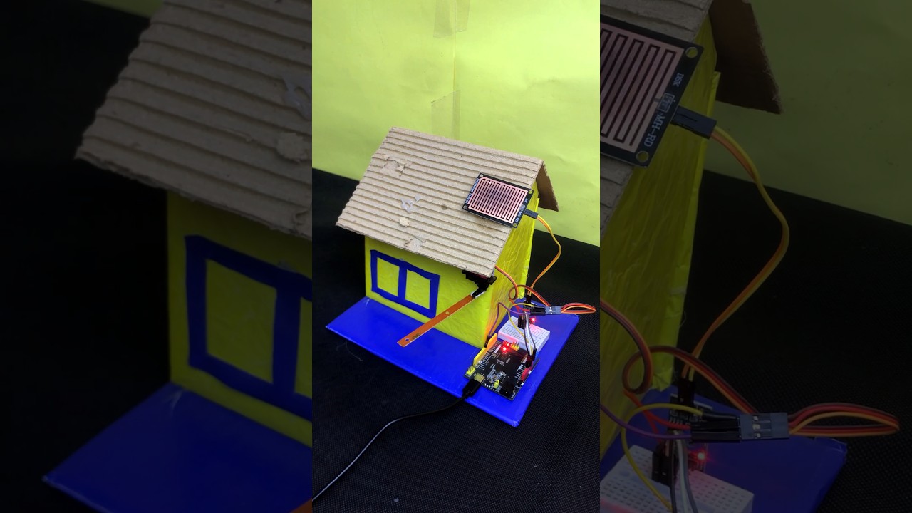 Rain Detection Based Automatic Clothes Collector System  | rain sensor #shorts