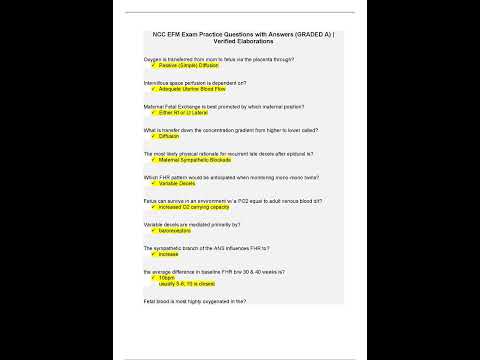 NCC EFM EXAM PRACTICE QUESTIONS WITH ANSWERS GRADED A VERIFIED ELABORATIONS DOWNLOAD TO SCORE AN A