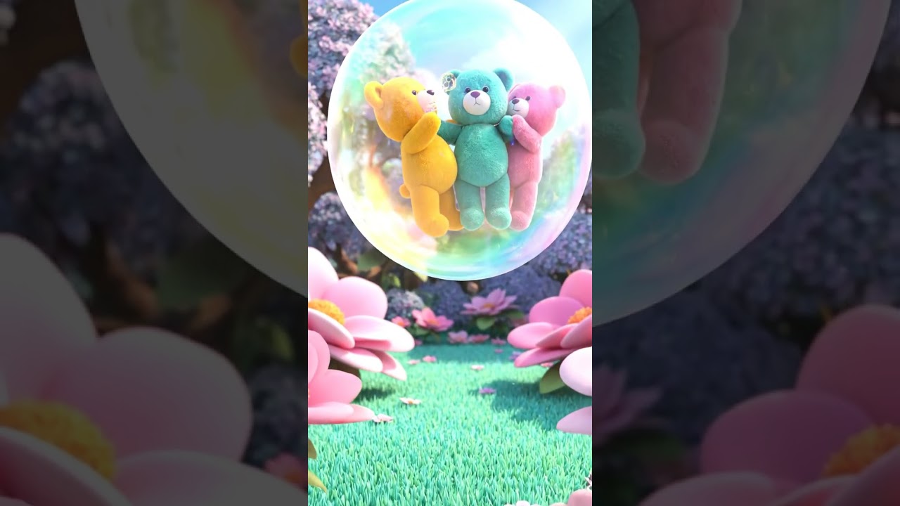 Fluffy Friends Forever! ✨ Adorable Teddy Bear Hug #shortsfeed  #asmr #animationshorts