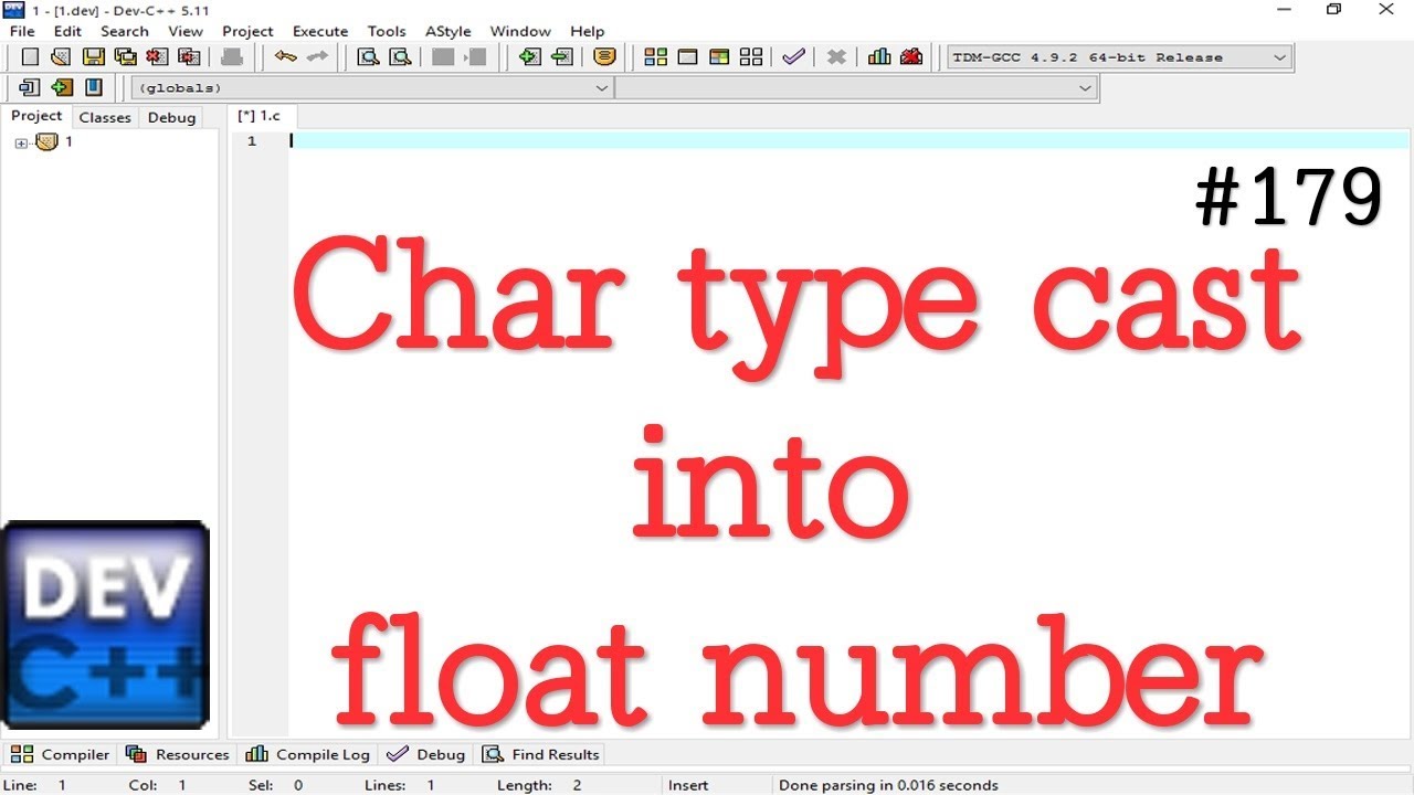 Write a program for Explicity type casting char to float in C