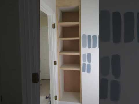 DIY Bathroom Built In Shelves and Cabinet