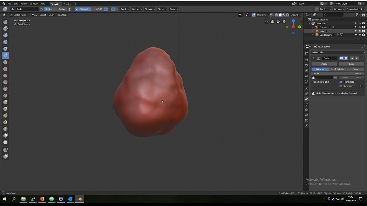 How I make asteroid models for space arc