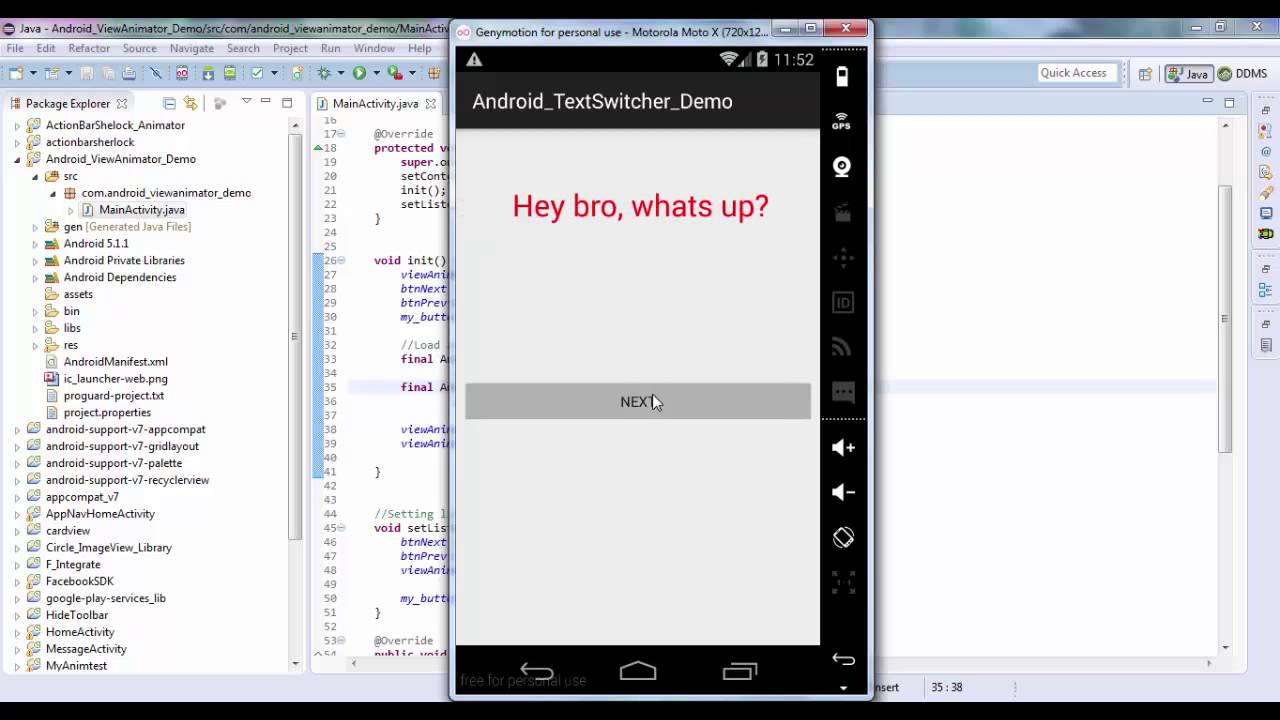 Android TextSwitcher Demo