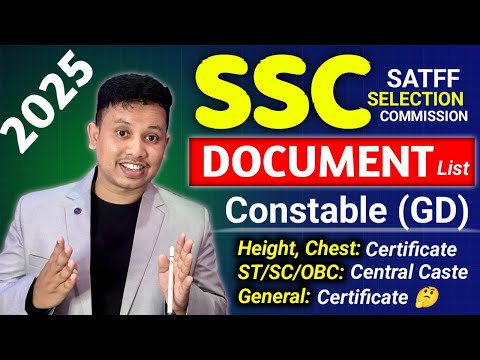 SSC Constable GD Document List 2025 - PET/PST, Document Verification full details
