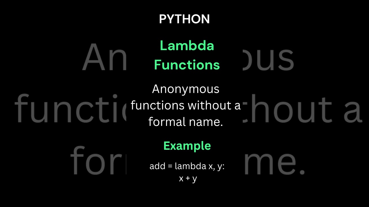 Python Lambda Functions #python #programming #coding #shorts #trending #fyp