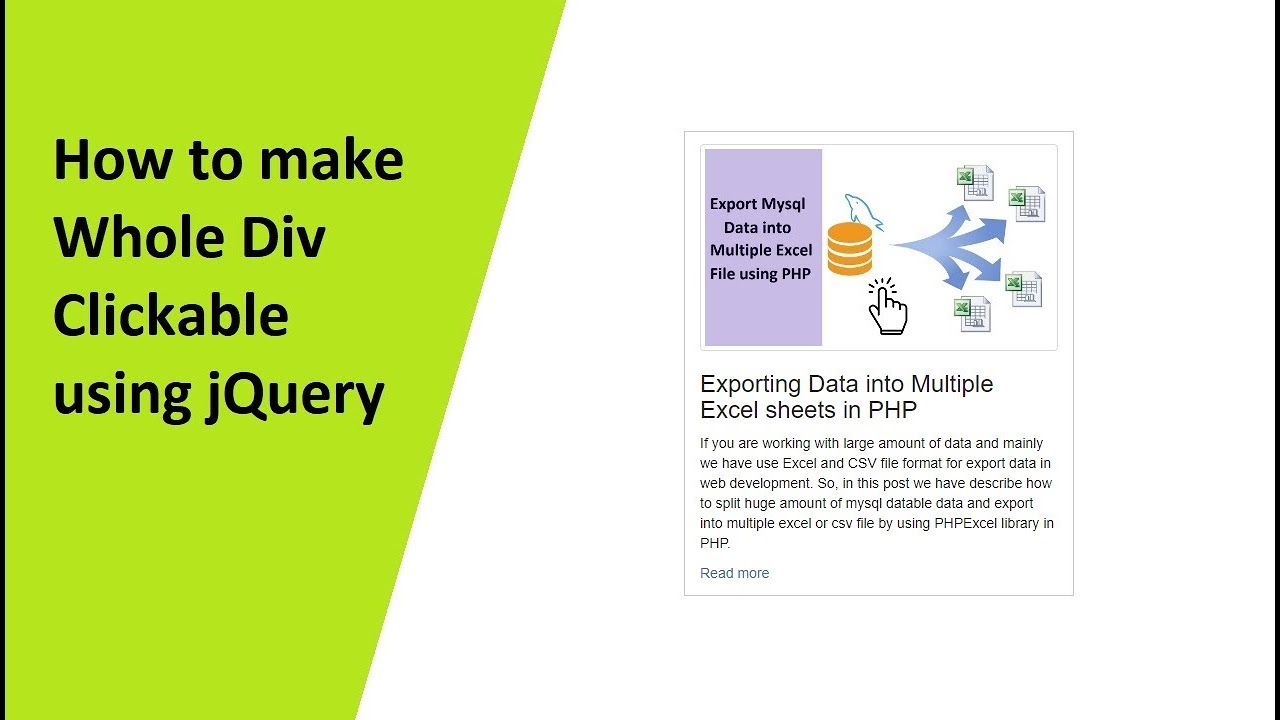 How to make Whole Div Clickable using jQuery