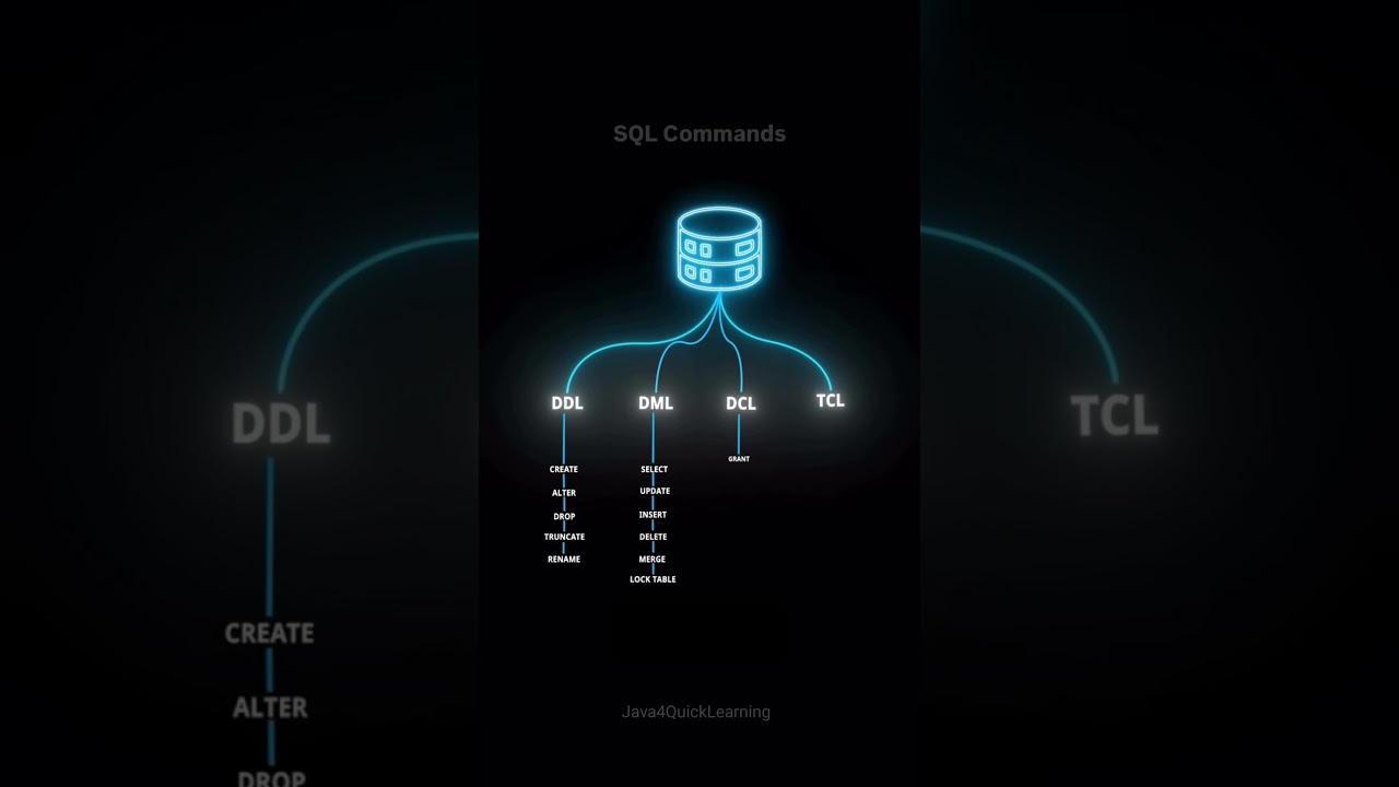 Types of SQL Commands #sql #database #query #programming #coding #java4quicklearning