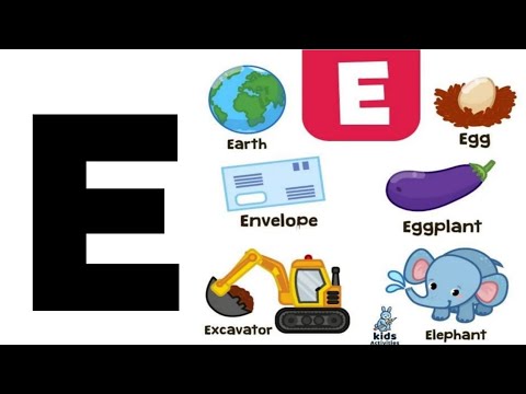 WORDS THAT START WITH Ee| 'E' Words | Phonics | LEARN LETTER Ee/ Easy learning videos for kids