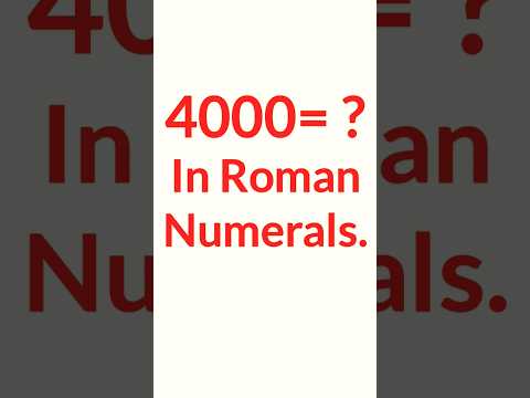 How to write 4000 in Roman Numerals. #romannumerals #romannumber. #math. @SHSIRCLASSES.#romannumeral