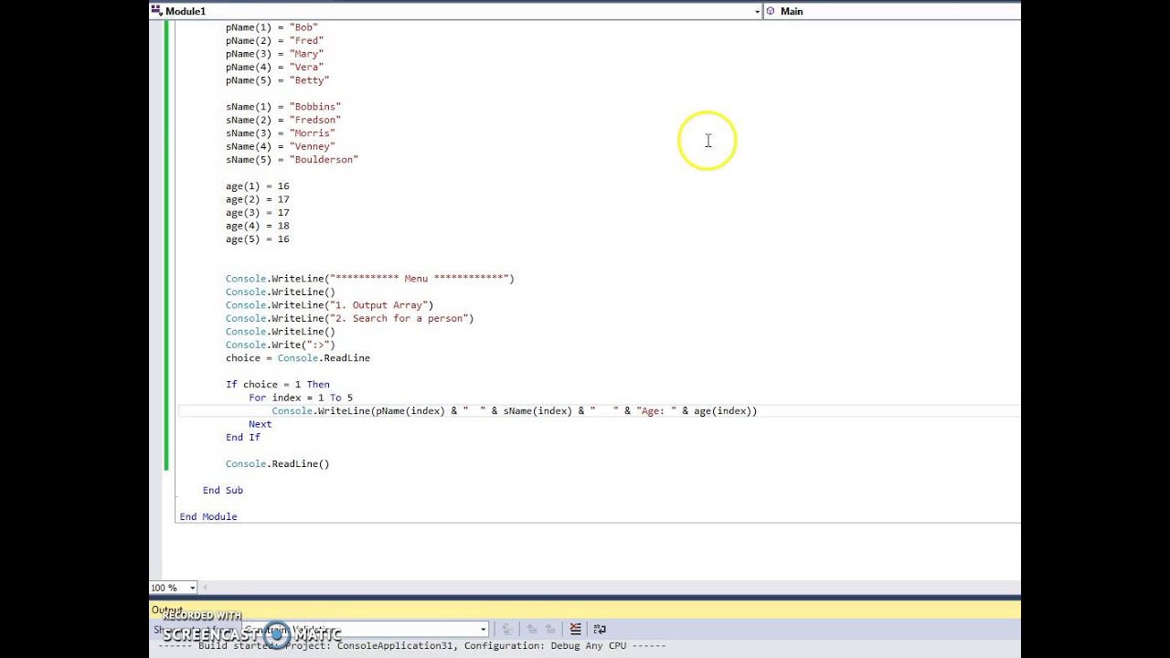 VB Programming: Arrays and Formatting