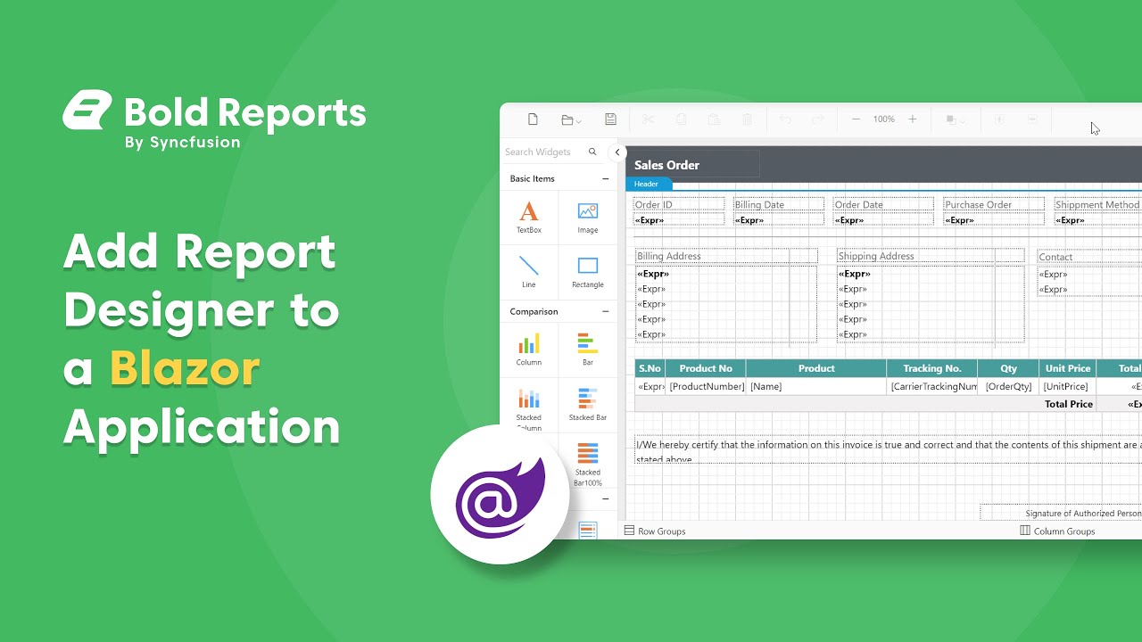 Add Report Designer (Classic) Component in a Blazor Application
