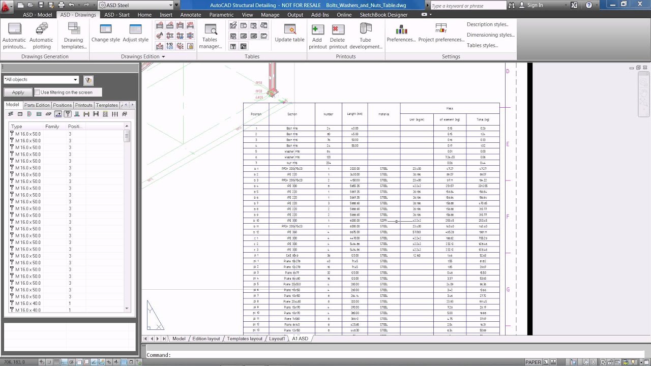 AutoCAD Structural Detailing 2012: Enhanced Tables