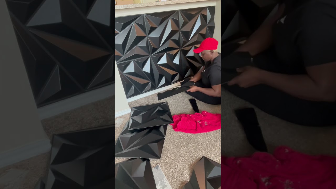 Adding 3D Wall Panels to a bar area #SoCute #ModernTaste #InteriorDesigner