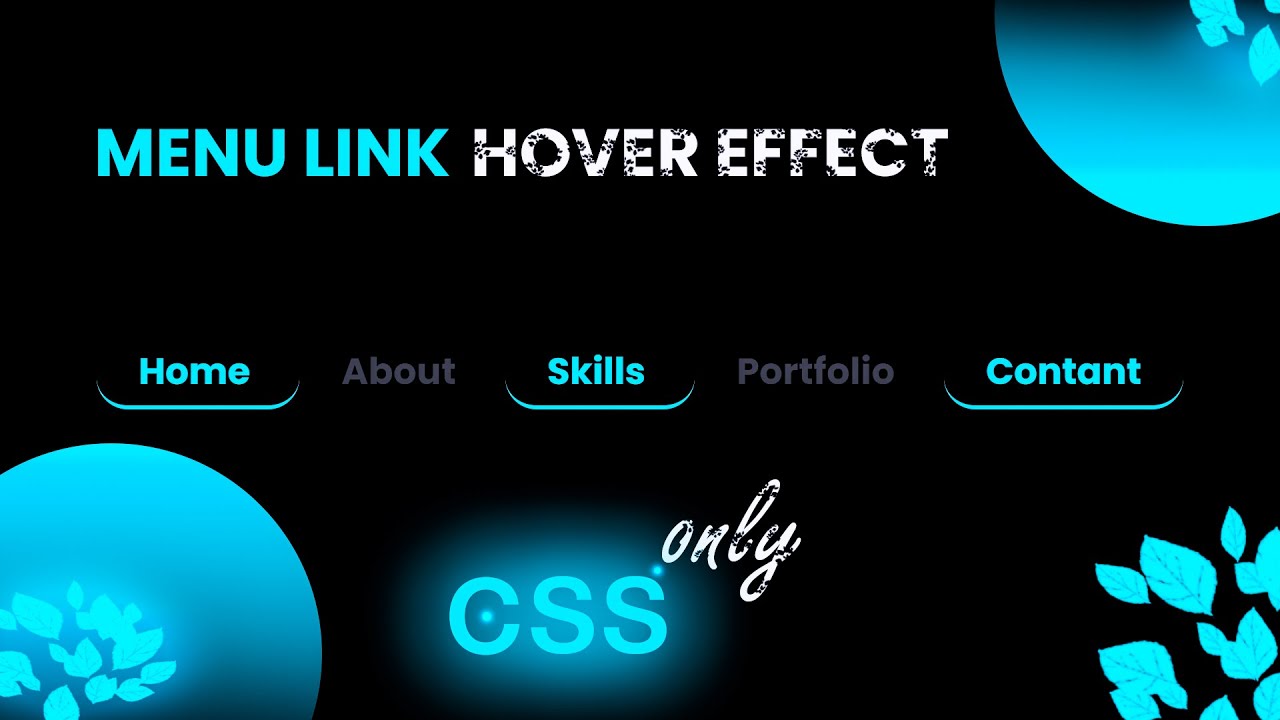 Animated Navigation Bar in HTML and CSS   Menu Hover Animation Effects