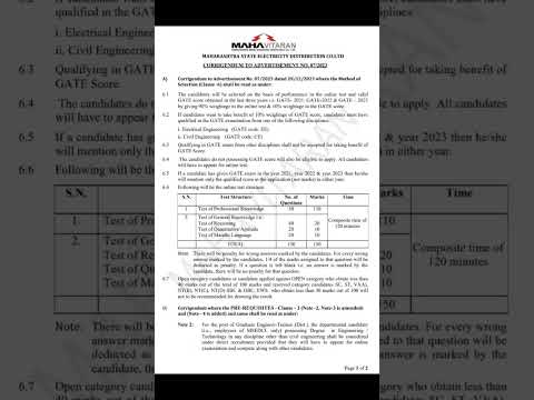 #MSEB#MAHAVITARAN#MSEDCL MSEDCL RECRUITMENT 2024