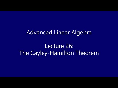 The Cayley Hamilton Theorem Video Lecture - Mathematics Optional Notes ...