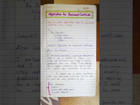 Application for Provisional Certificate. #shorts #application #applicationforprovisionalcertificate