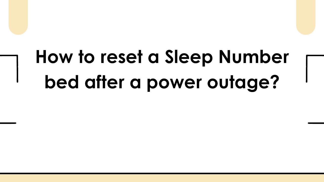 How to reset a Sleep Number bed after a power outage?