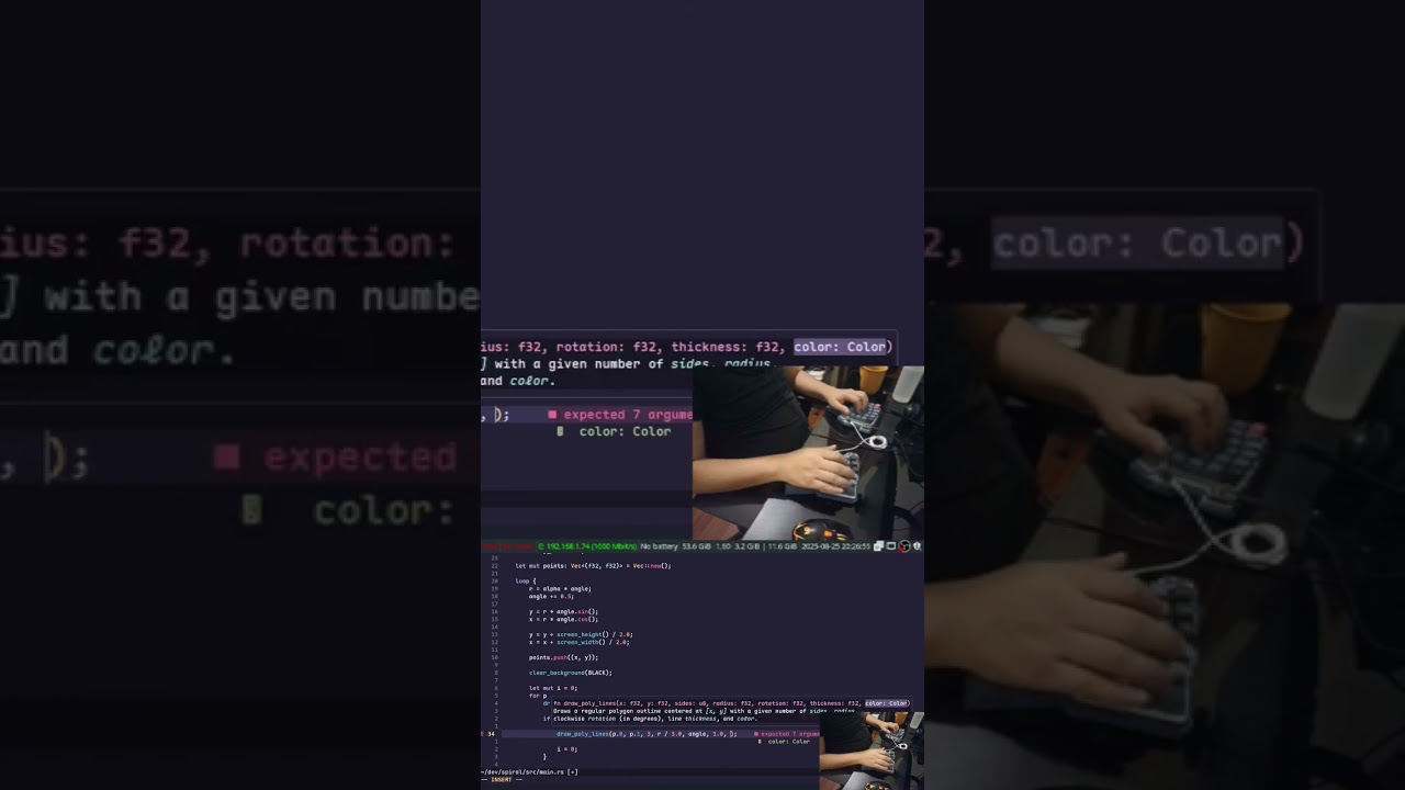 Crazy spirals #coding #fractals #coding #nvim #programming