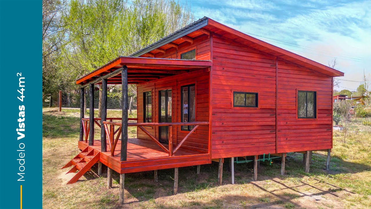 Cabaña de Madera Vistas de 44m² | Diseño y Calidad en Construcción Prefabricada
